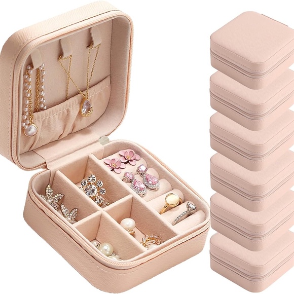 Bags | 6 Pack Small Jewelry Box Mini Jewelry Organizer Pink Color ...